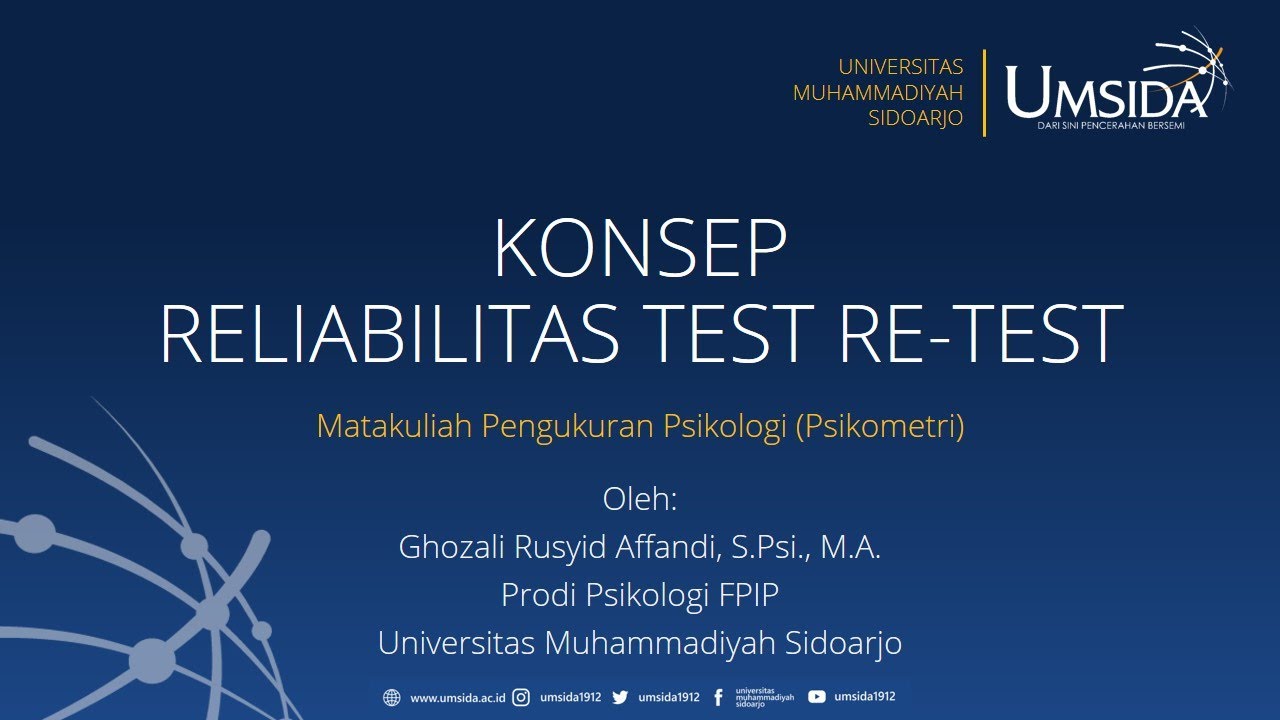 Konsep Reliabilitas Test Re-Test Part 1 - YouTube