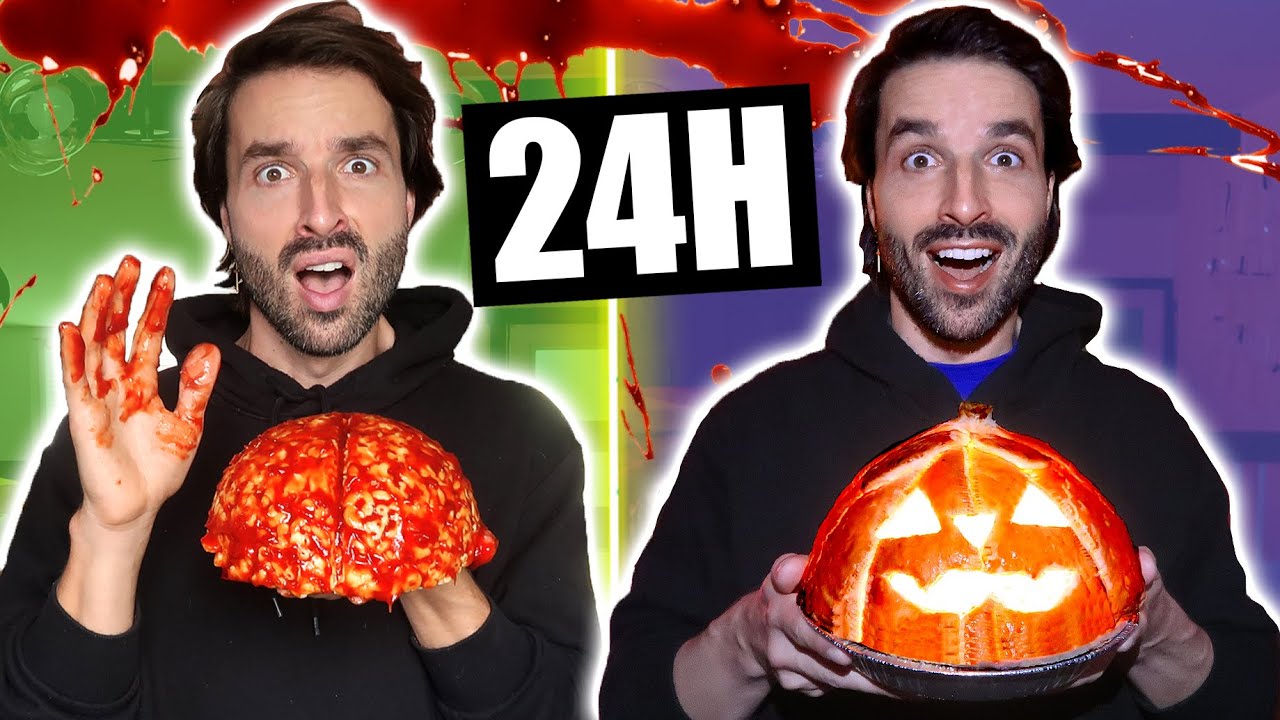 JE MANGE QUE DES RECETTES HALLOWEEN PENDANT 24H - CARL IS COOKING - YouTube