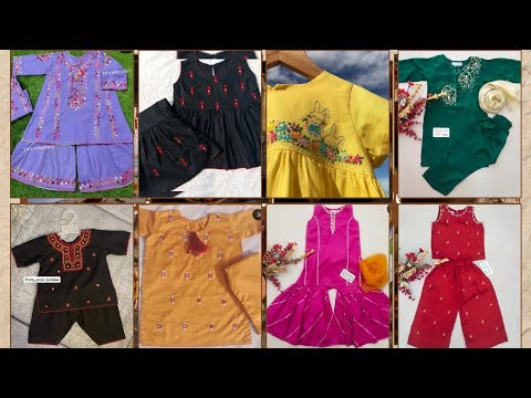 Simple stylish and comfortable baby girls hand embroidery dress designs ...