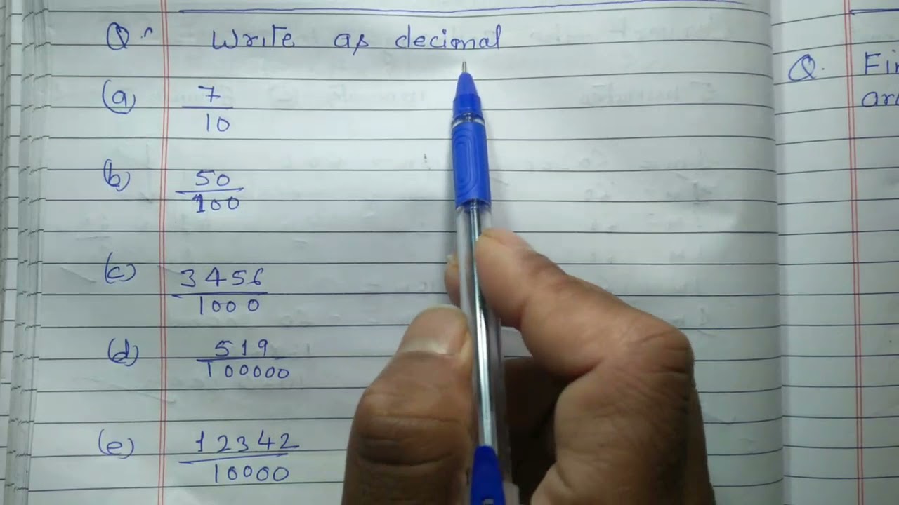 Write the following fractions as decimal - YouTube
