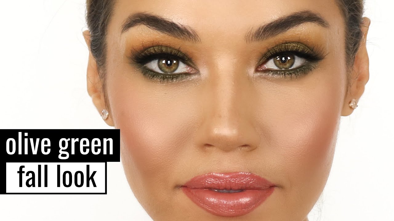Olive Green Fall Makeup Look | Eman - YouTube