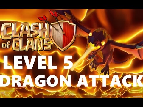 Clash of Clans "ALL MAX LEVEL 5 DRAGON ATTACK" Coc [Clash of Clans] Lvl ...