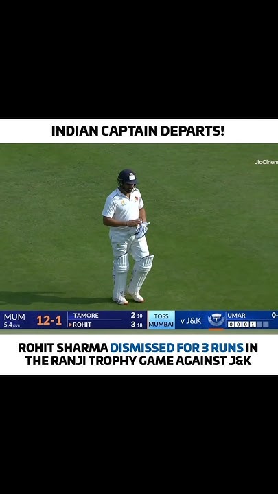 Rohit Sharma dismissed for 3 runs on Ranji Trophy return - YouTube