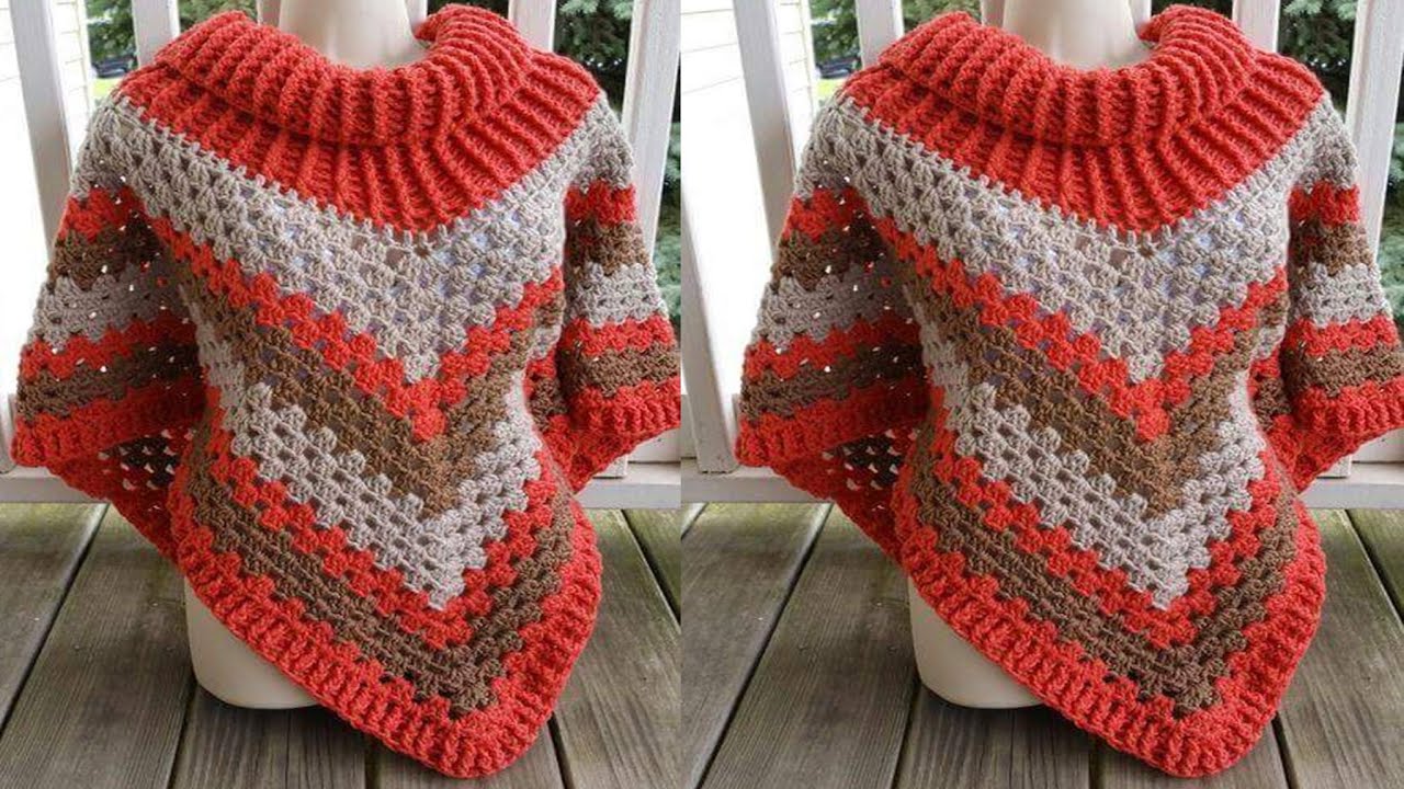 Poncho en Crochet /Modelos - YouTube