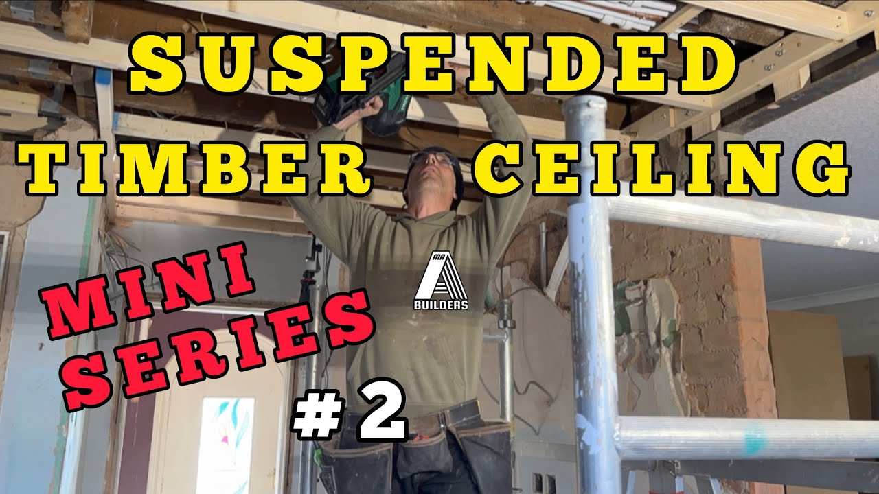 Fitting the new drop ceiling in the kitchen - YouTube