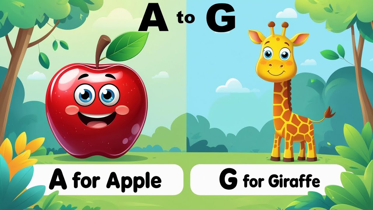 ABC Song for Kid's | Phonics Song | A - Apple🍎 to G - Giraffe 🦒 ...