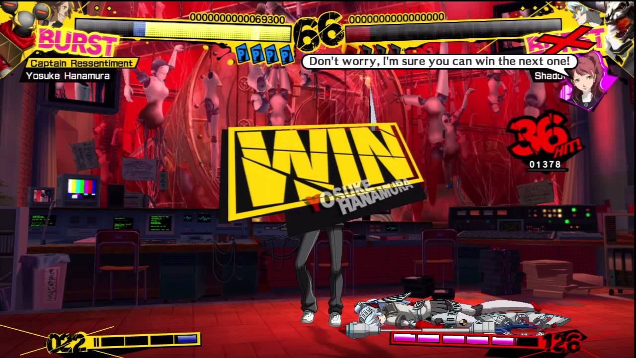 Persona 4 Arena VS. Match Yosuke vs Shadow Labrys - YouTube
