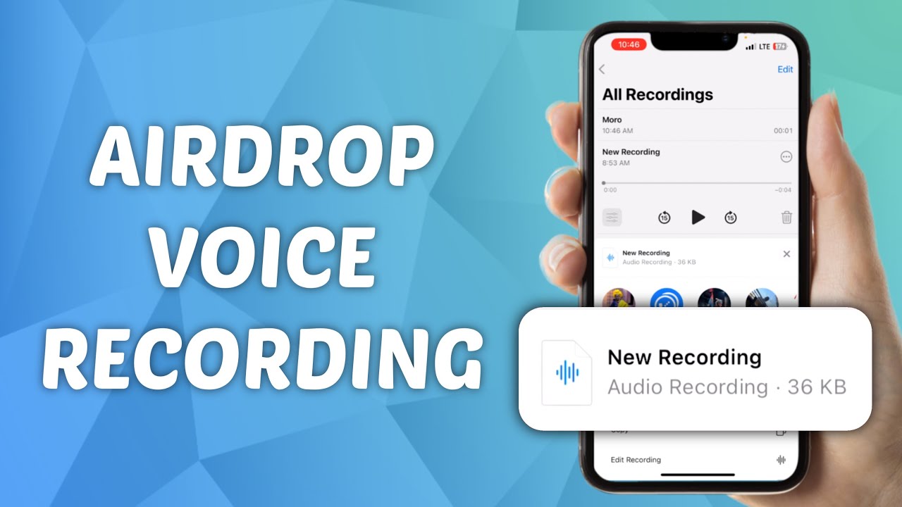 How to Airdrop Voice Recording in iPhone - YouTube
