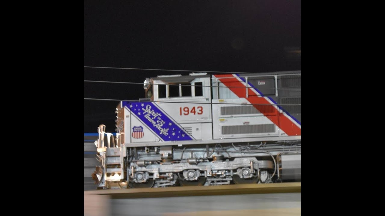 "Spirit of the Union Pacific" #1943 glides through the night in ...