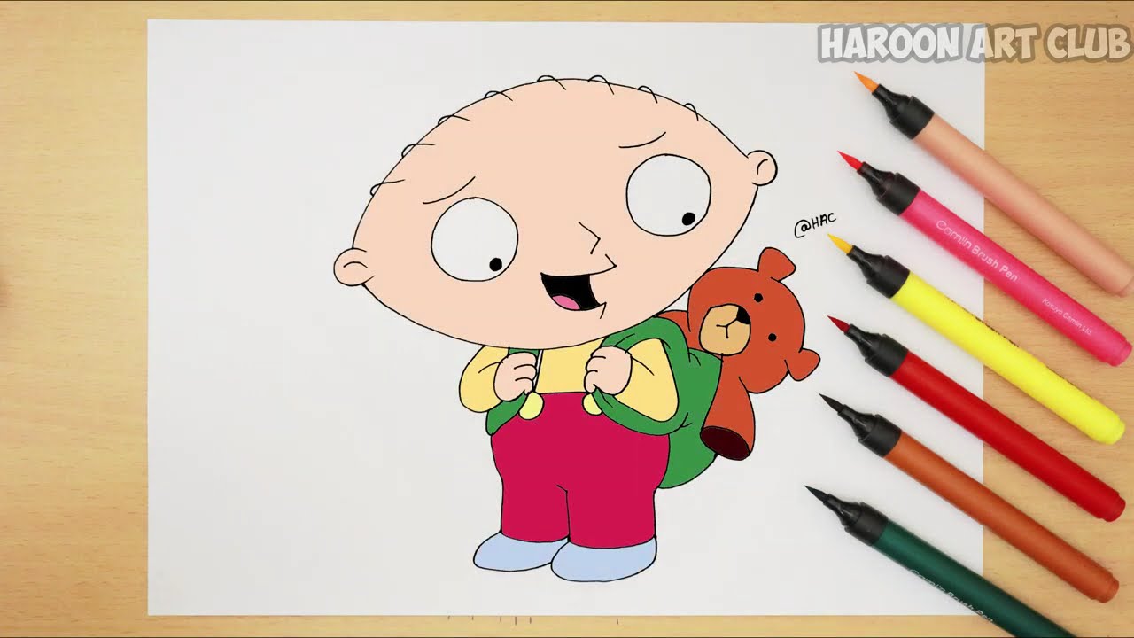How To Draw Stewie Griffin Step By Step For Kids