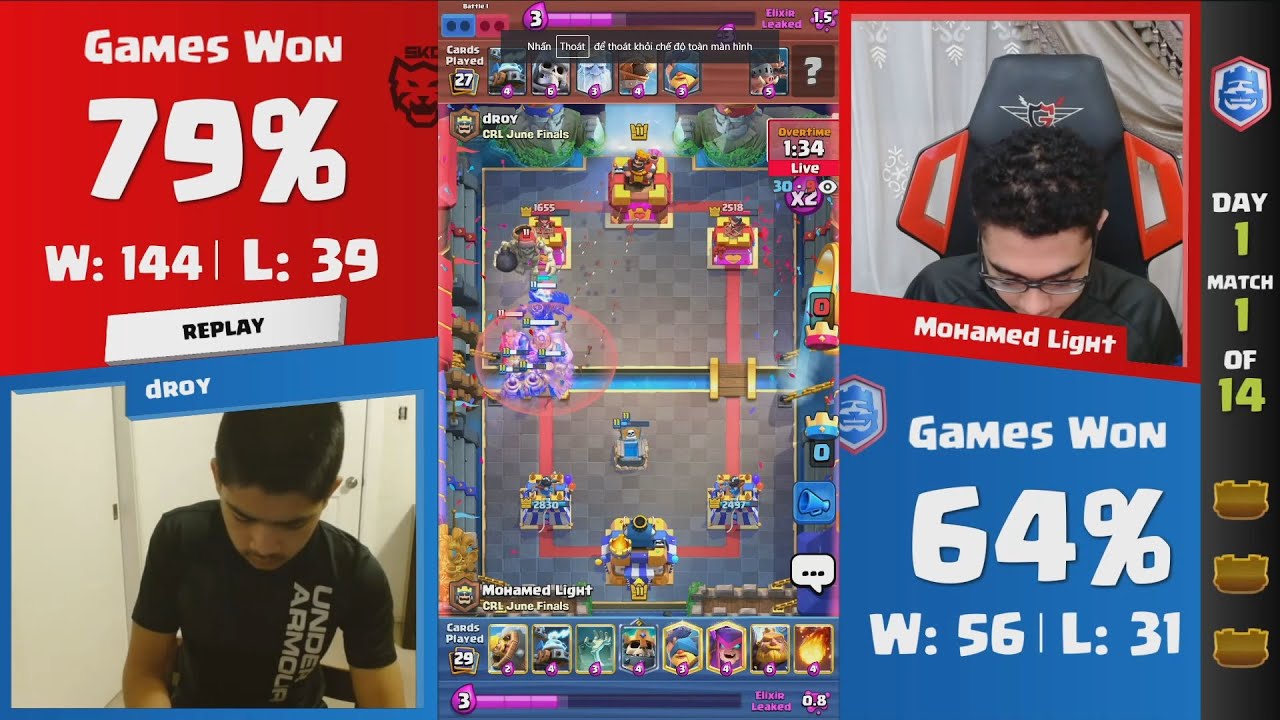 Mohamed Light vs Droy June Monthly Finals Clash Royale League 2023 ...