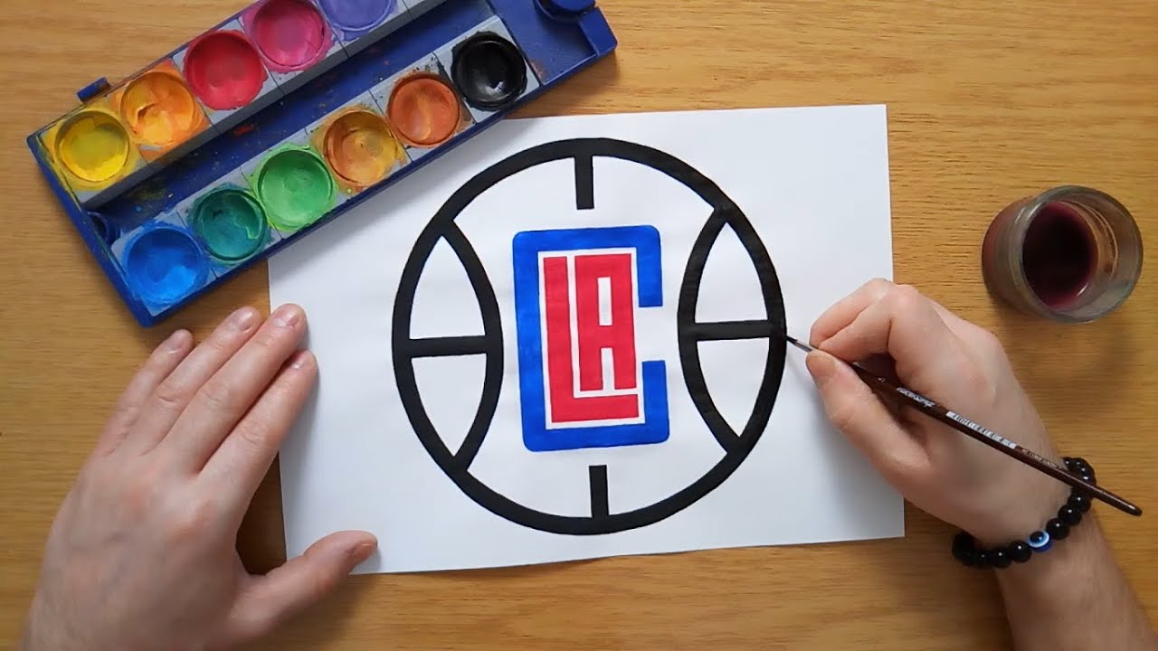 How to draw the Los Angeles Clippers logo - NBA - YouTube