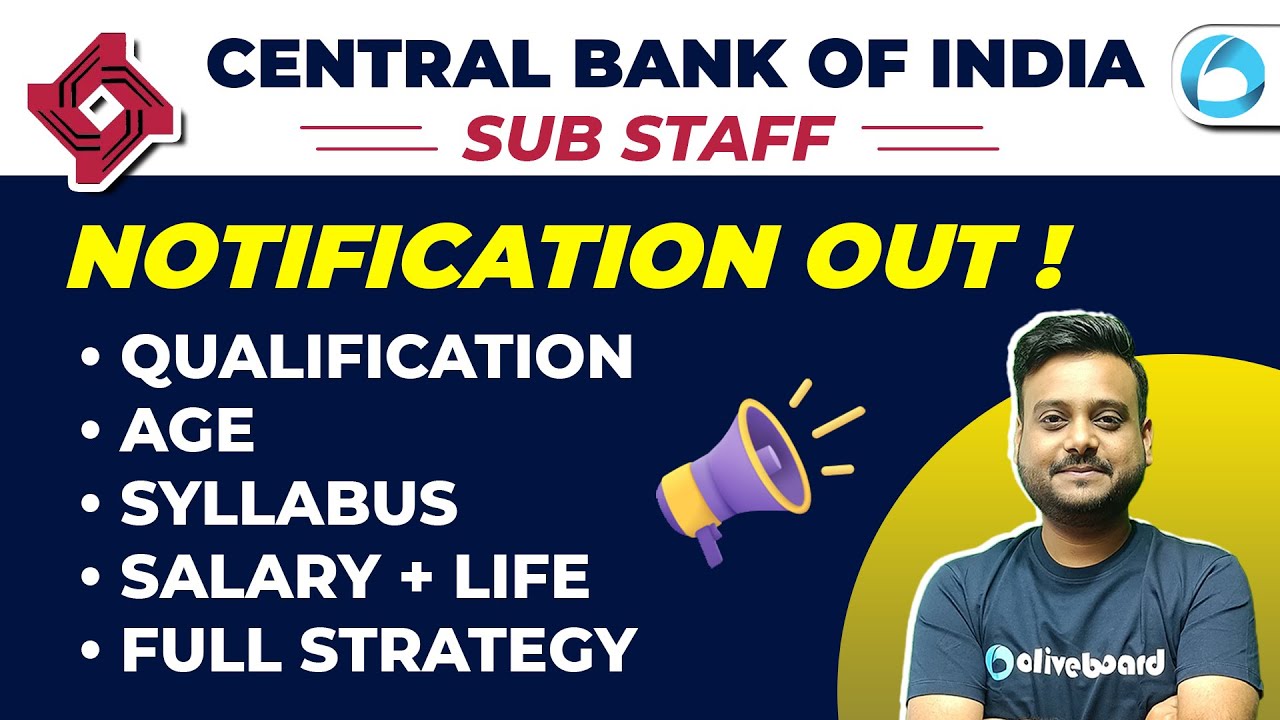 Central Bank of India Sub Staff 2024 Notification Out ! CBI Sub Staff ...