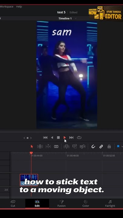 How to STICK TEXT to a Moving Object in Davinci Resolve | | Utube Tamizha - YouTube