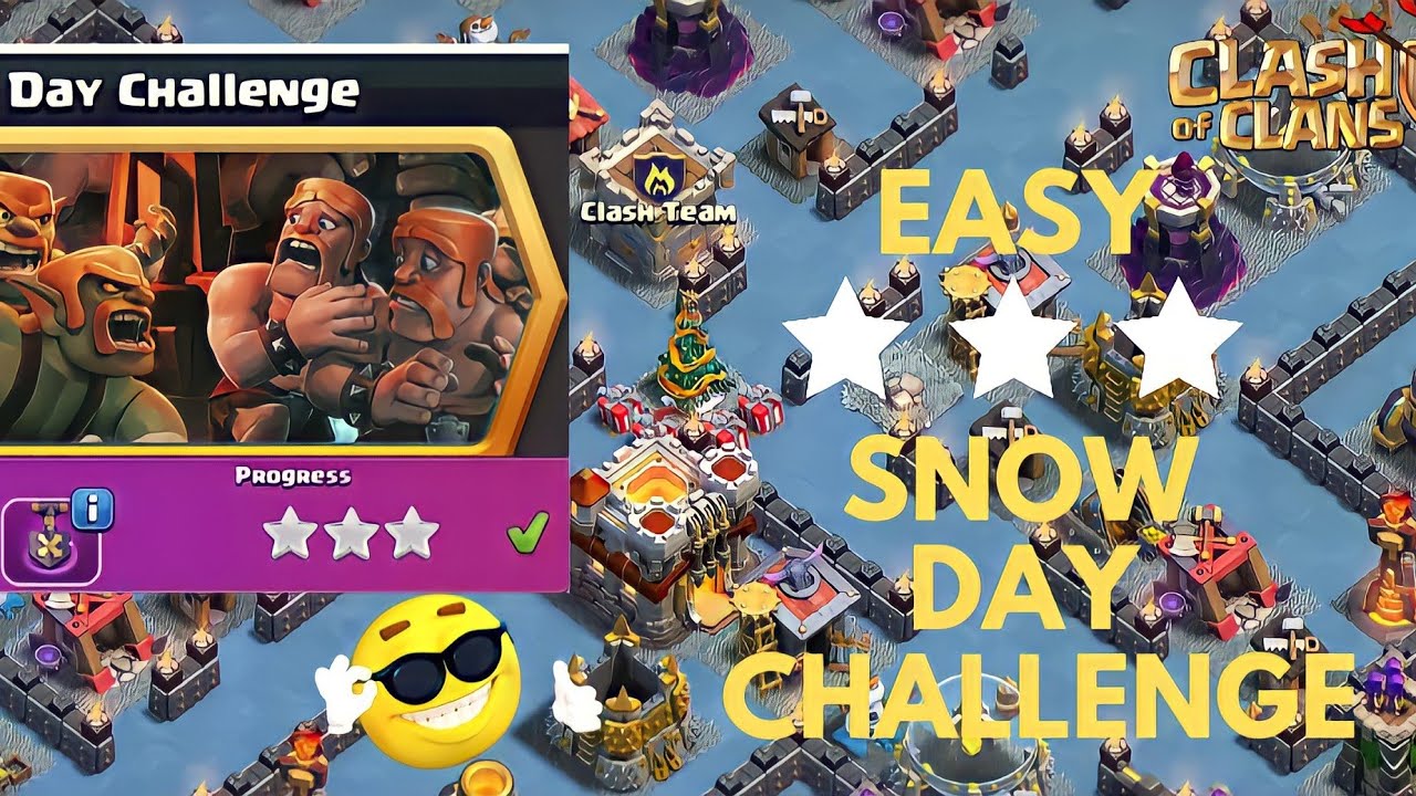 Easy 3 Star In Snow Day Challenge in COC- CLASH OF CLANS - YouTube