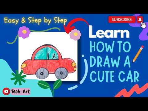 How To Draw A Cute Car- Easy step by step doodle for Kids - YouTube