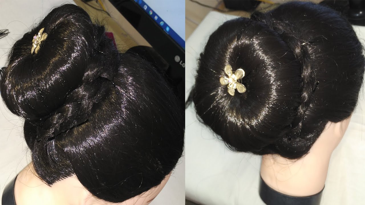 How To Do Braided Sock Bun updo-Hairstyle in easy Way ! - YouTube