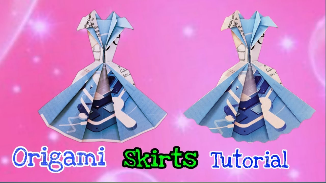 Origami Mini Skirts Tutorial || Origami Paper Skirts Tutorial - YouTube