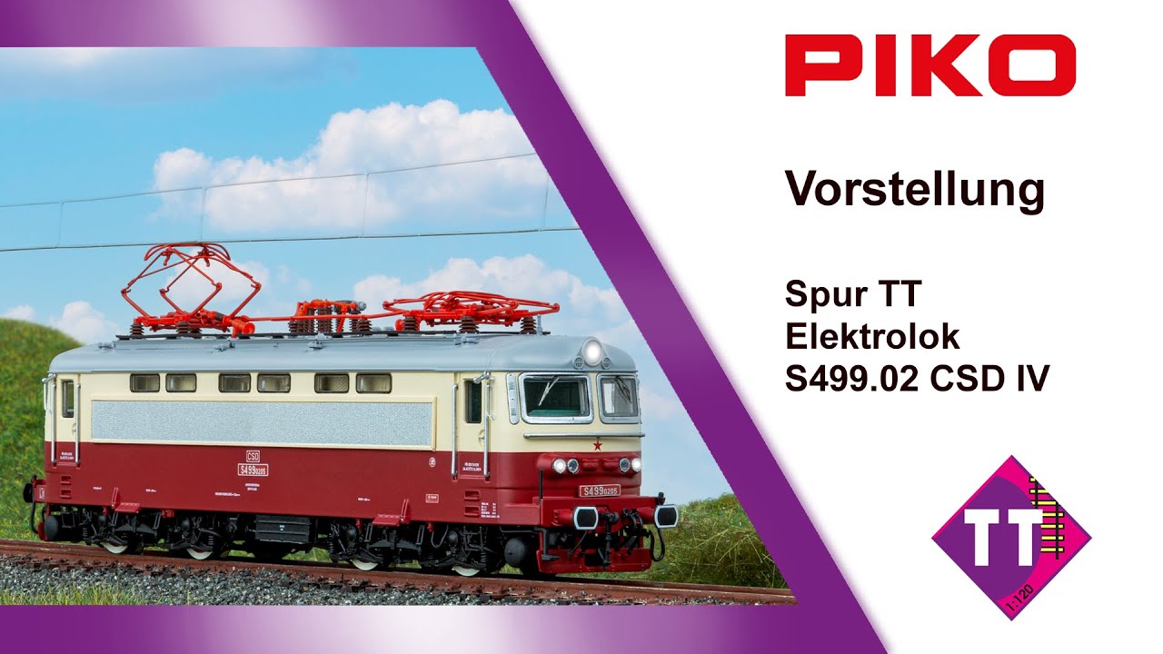 PIKO [V130] TT E-Lok BR S499.02 ČSD IV #47480ff - YouTube