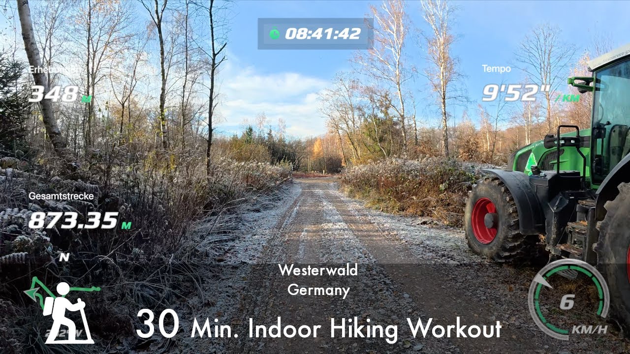 30 Min Indoor Hiking/Wandern/Walking Workout #001 - Germany Westerwald ...