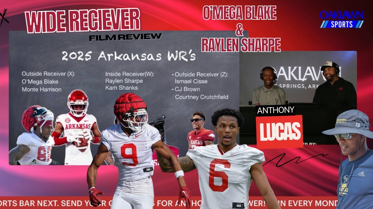 2025 Arkansas Receivers. O'mega Blake and Raylen Sharpe film review ...