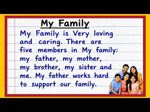 🏡 My Family Essay in English | 100 Words | Simple Essay for Students