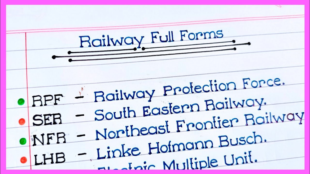 🚆Indian Railways Full Forms | important Railway Abbreviations Explained ...