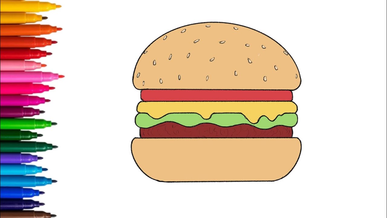 how to draw a burger art hub | Art hub how to draw a burger @Drawing ...