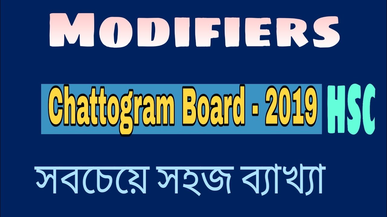 HSC Modifier Chattogram Board 2019. HSC English 2nd paper. # ...