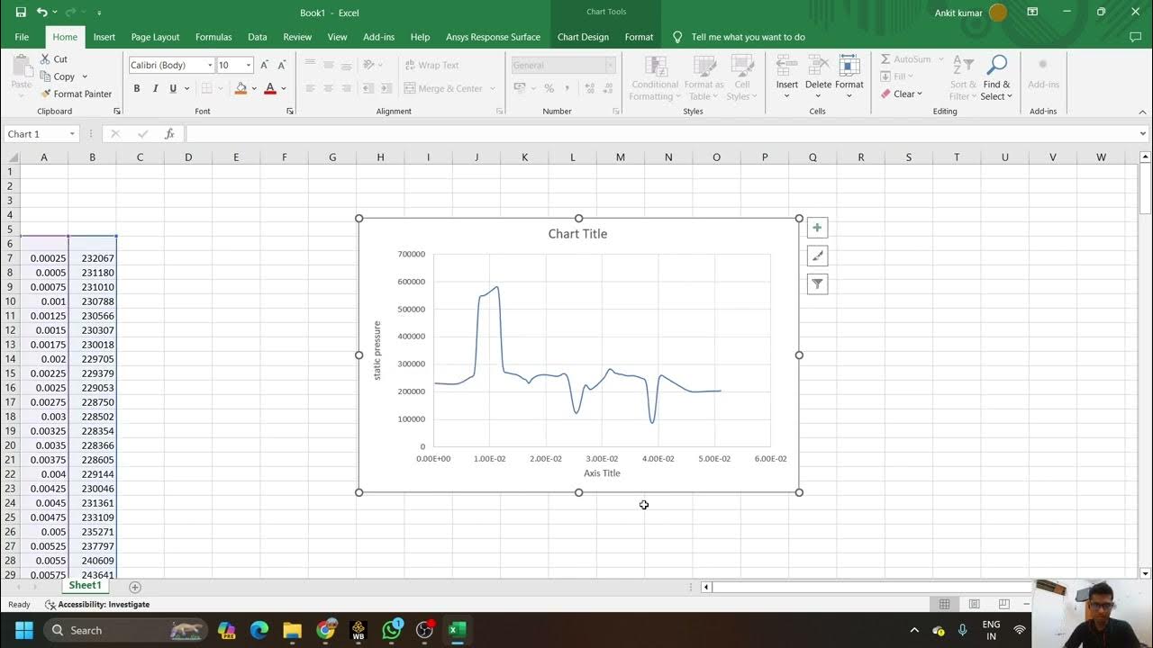 Plotting of data in Ms Excel || extracted from XY Plot || ANSYS FLUENT Software - YouTube