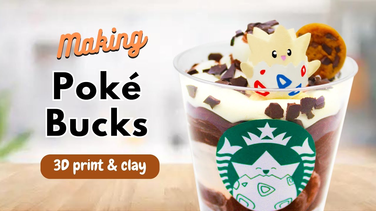 Making Pokébucks Frappuccino [3D print & clay] - YouTube