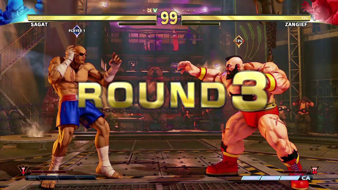 STREET FIGHTER V Sagat vs Zangief - YouTube