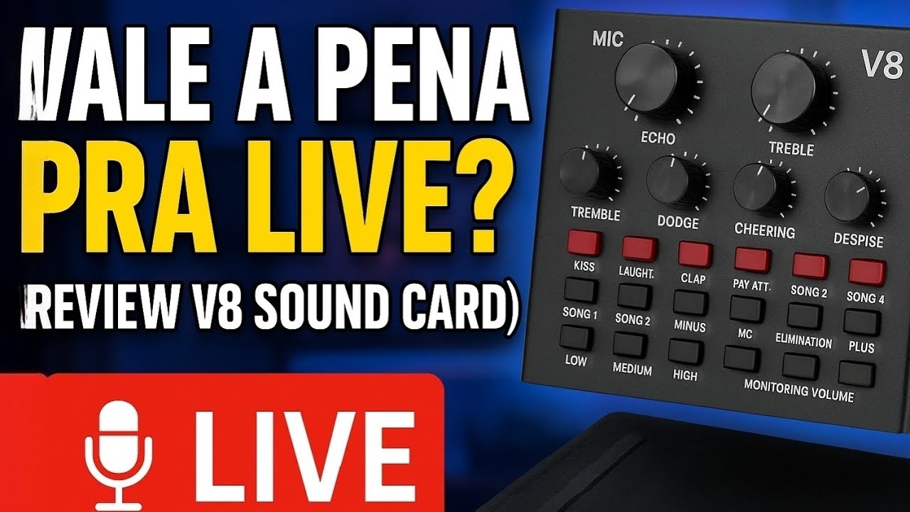 V8 Sound Card Vale a Pena para Iniciantes? Review e Como Usar na Live ...