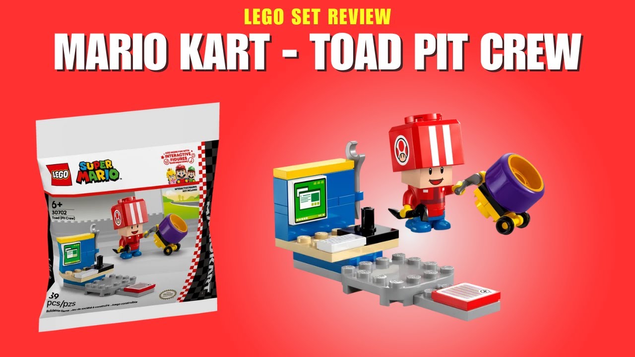 LEGO Super Mario | Pit Crew Toad | Set 30702 | Unbox & Review! - YouTube