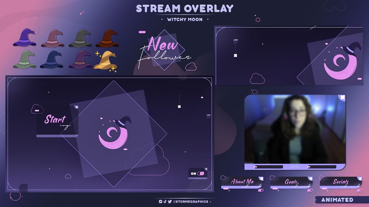 [ Witchy Moon ] FREE ANIMATED STREAM OVERLAY FOR DOWNLOAD - YouTube