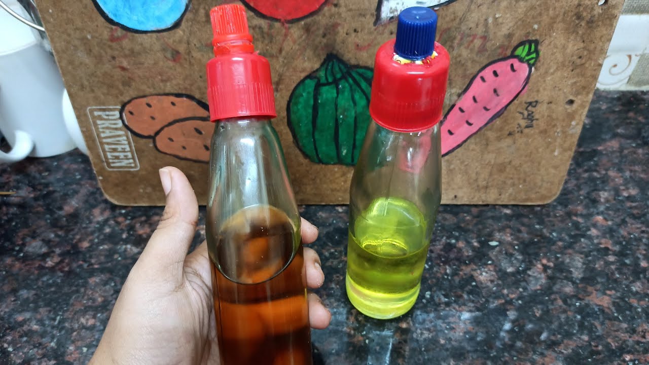Oil containers preparation in home kitchen crafts - YouTube