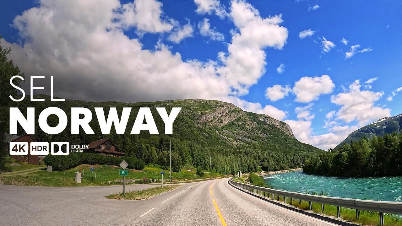 4K Scenic Drive - Beautiful Road by the River in Norway - Sel - YouTube