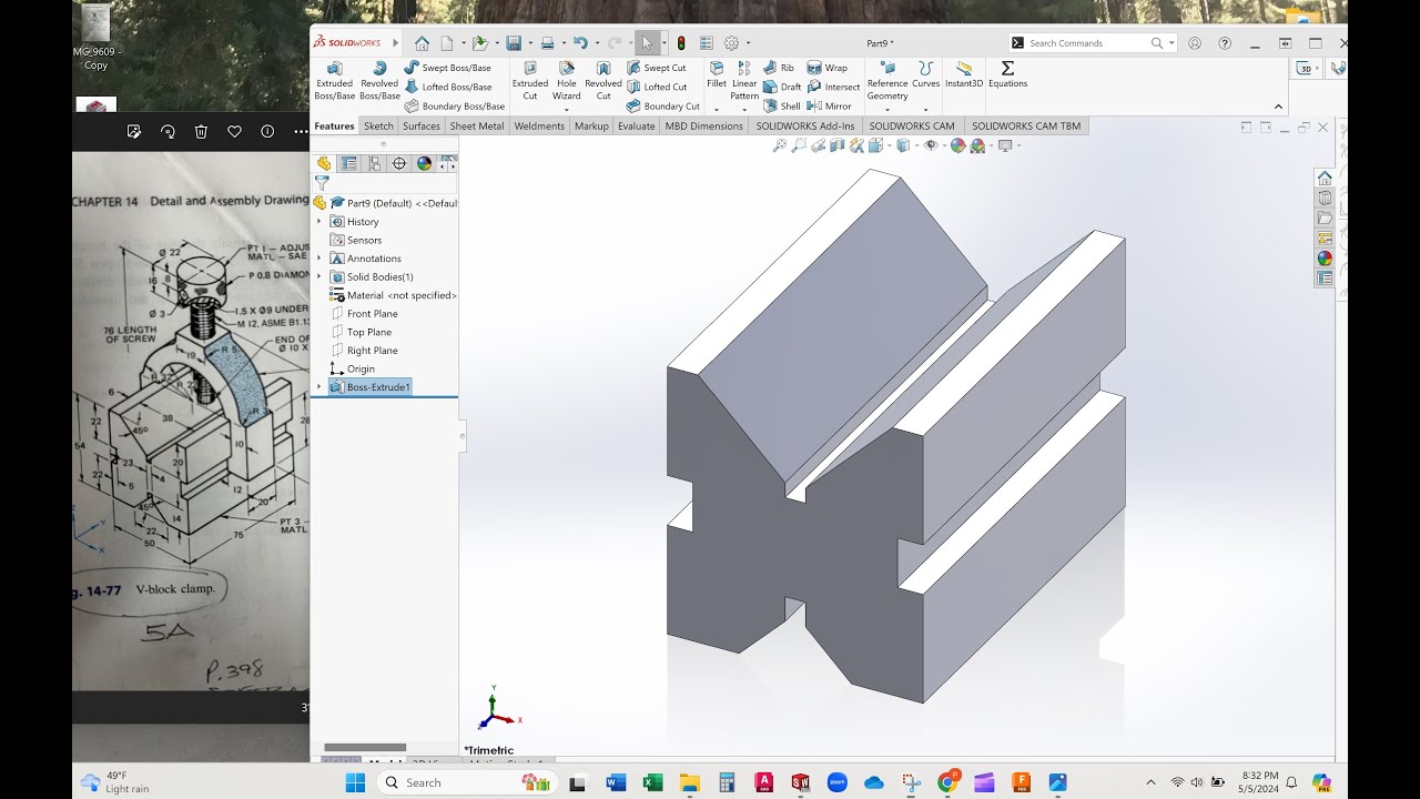 V-Block Base build in SOLIDWORKS 2022 - YouTube
