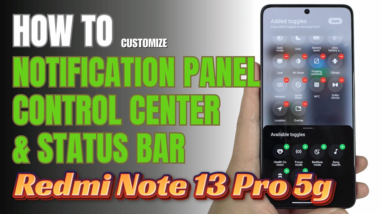 How to Customize Notification Panel | Control Center | Status bar on ...