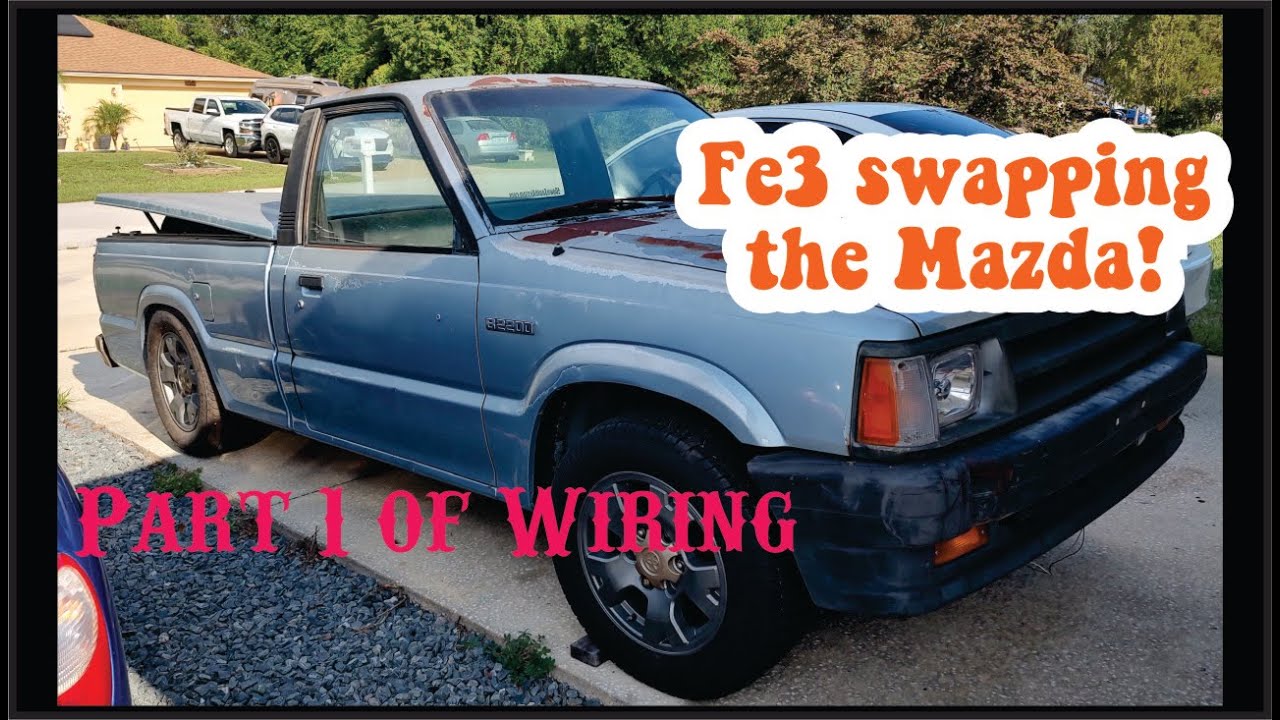 Mazda B2200 Kia fe3 swap - Engine Wire Harness Part 1 B2000 - YouTube