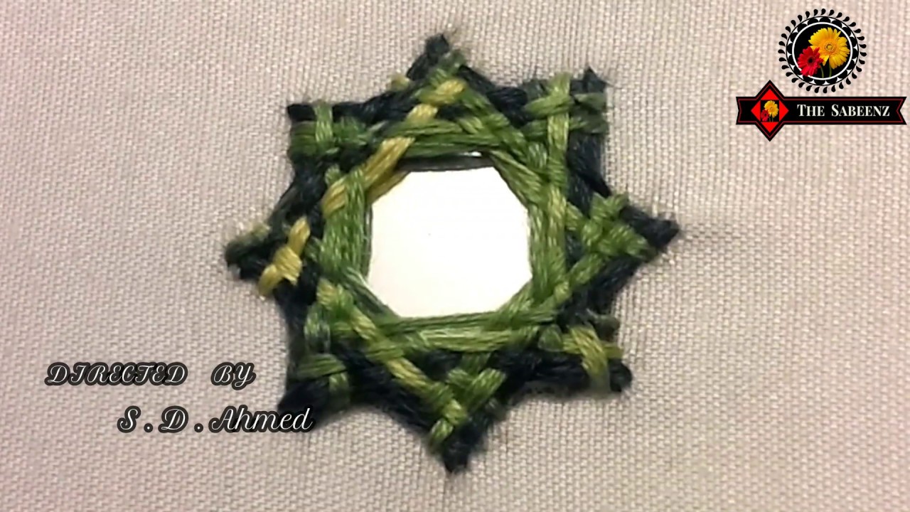 Hand Embroidery-Mirror Work embroidery design -Shisha Work. - YouTube