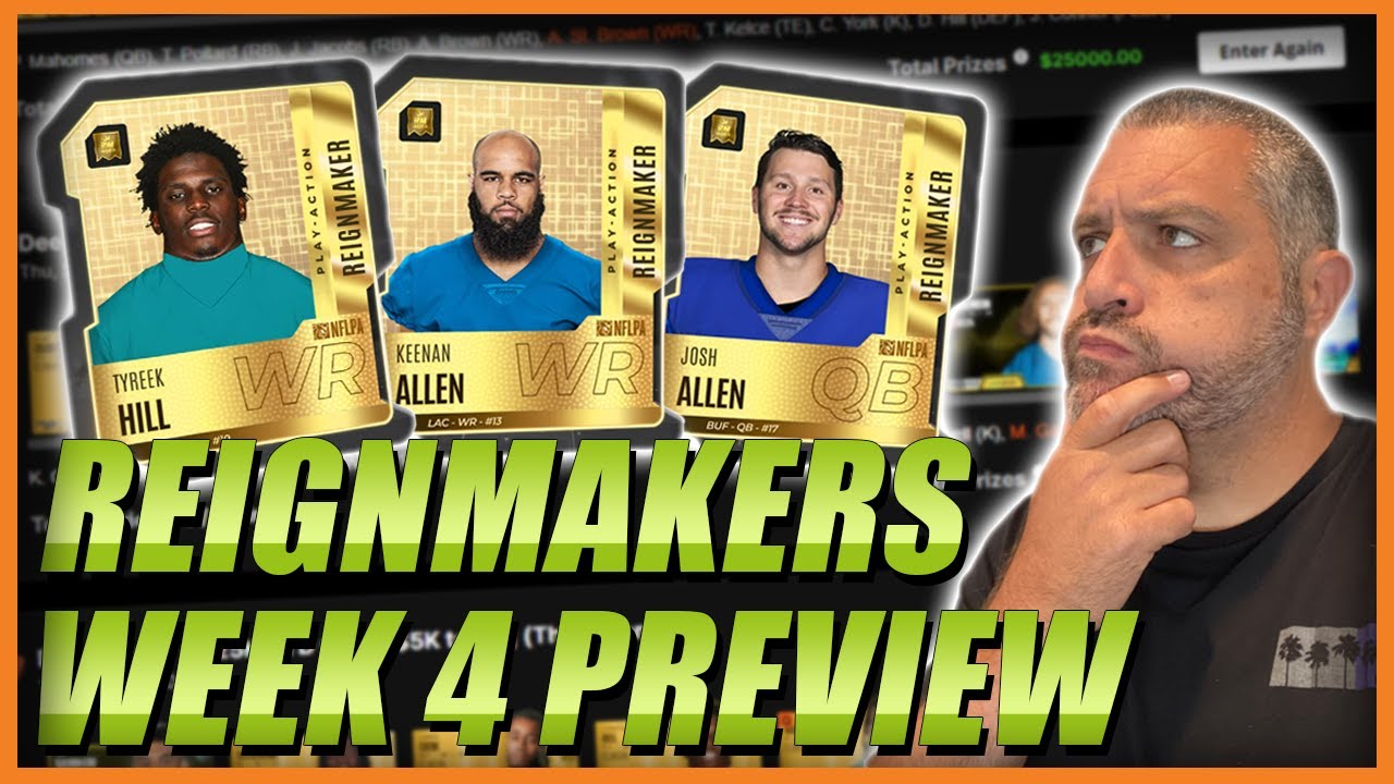 DRAFTKINGS REIGNMAKERS: Week 4 Optimal Lineup Picks - YouTube