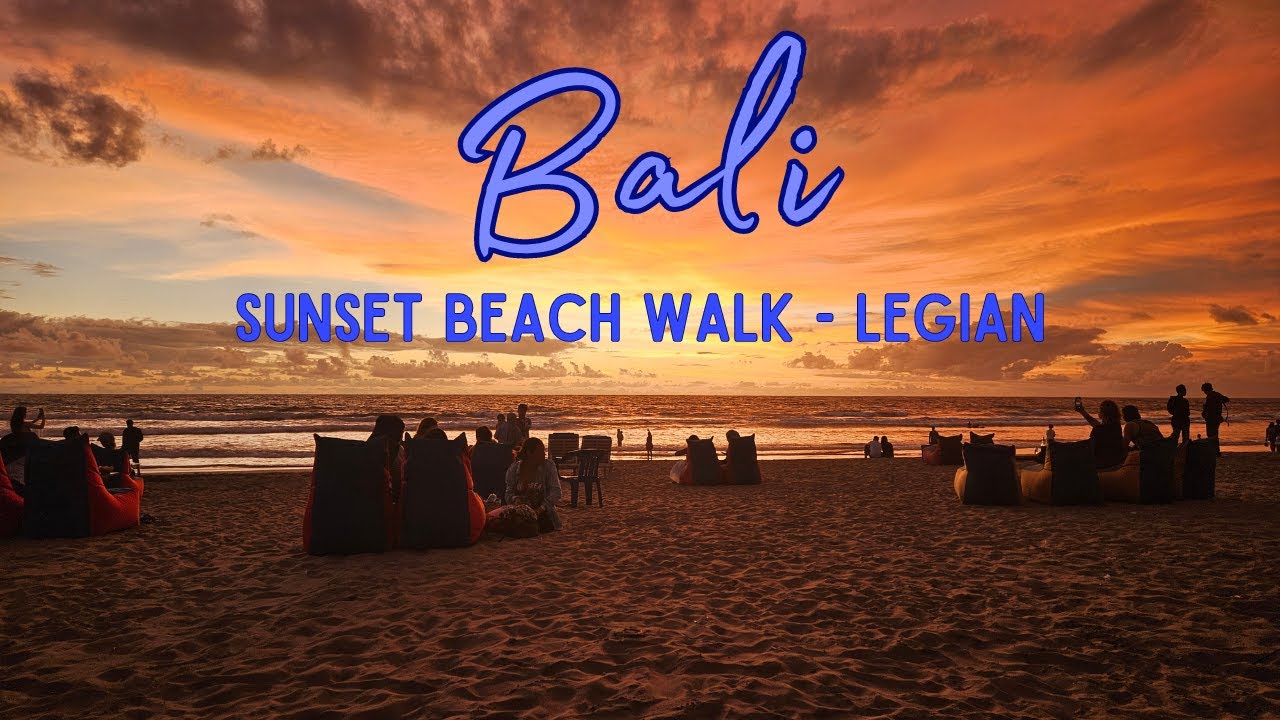 BALI Beach Walk for Sunset!! Legian - Seminyak, Indonesia - February ...