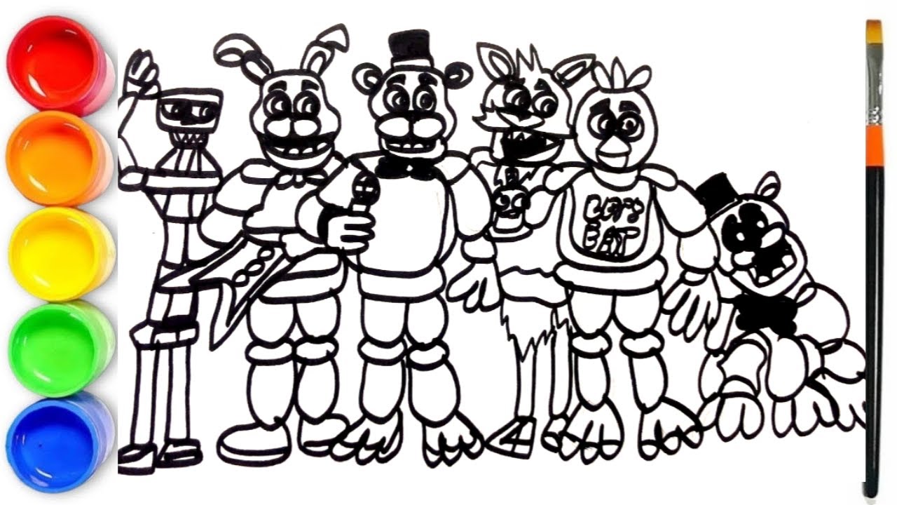 How to draw Five Nights at Freddy's Characters | FNAF | Five Nights at ...