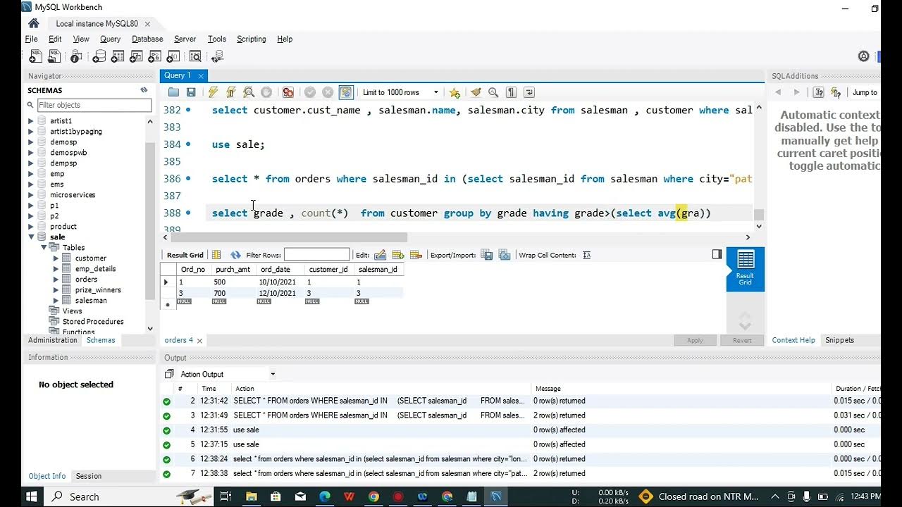Write a SQL query to count the number of customers with grades above the average in New York ...