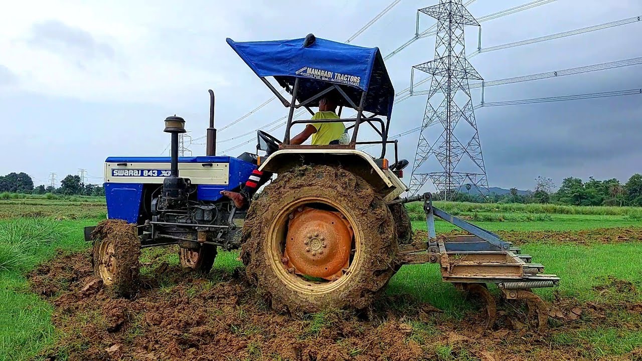 Swaraj 843 Xm Tractor Cultivator Working Before Rain | Nine Tines ...