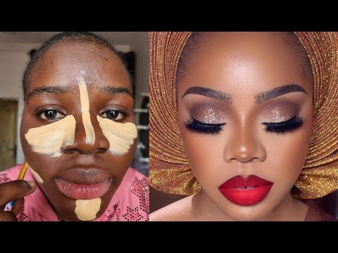 VIRAL 😳😱🍫 MUST WATCH👆 BRIDAL MAKEUP AND GELE TRANSFORMATION ️ MAKEUP ...