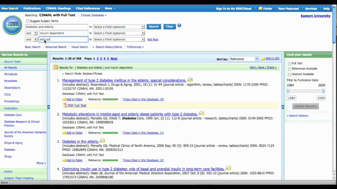 CINAHL: A Simple Keyword Search (revised 12/11/2009) - YouTube