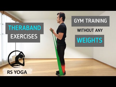 how to train like gym with theraband exercises ? - YouTube