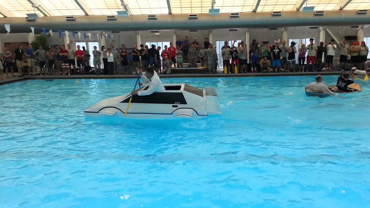 Battle of the Battleships - Cardboard Boat Race 1 - YouTube